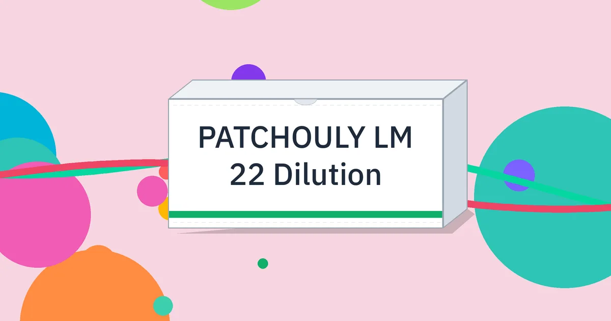 Symbolbild: Packung mit der Aufschrift PATCHOULY LM 22 Dilution (PZN 13632894) – Verfügbarkeit und Bezug in Apotheken in Frankfurt am Main