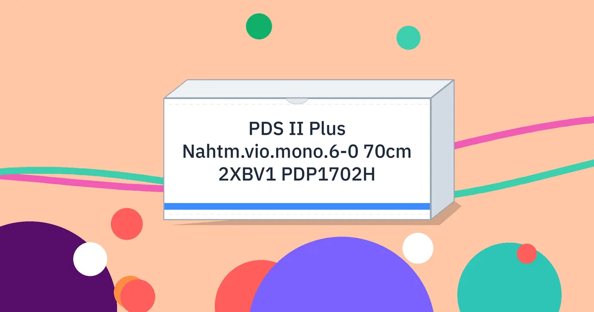 Symbolbild: Packung mit der Aufschrift PDS II Plus Nahtm.vio.mono.6-0 70cm 2XBV1 PDP1702H (PZN 20923994) – Verfügbarkeit und Bezug in Apotheken in Frankfurt am Main