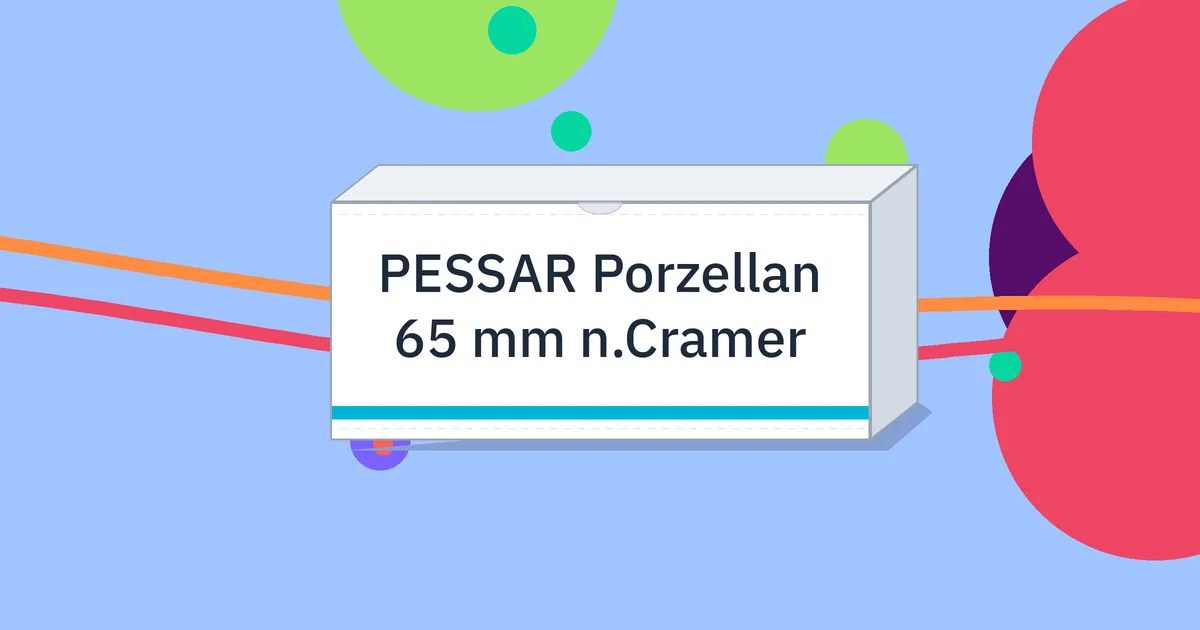 Symbolbild: Packung mit der Aufschrift PESSAR Porzellan 65 mm n.Cramer (PZN 01733443) – Verfügbarkeit und Bezug in Apotheken in Frankfurt am Main