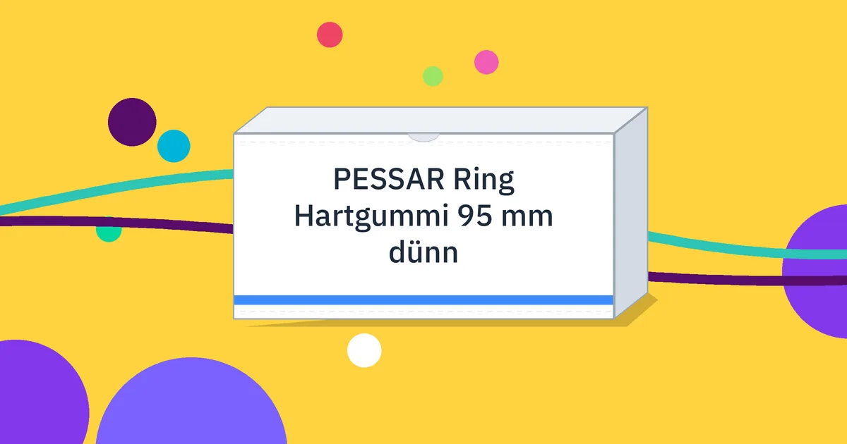 Symbolbild: Packung mit der Aufschrift PESSAR Ring Hartgummi 95 mm dünn (PZN 01733294) – Verfügbarkeit und Bezug in Apotheken in Frankfurt am Main