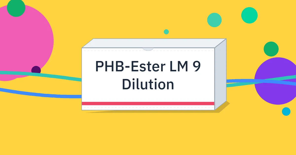 Symbolbild: Packung mit der Aufschrift PHB-Ester LM 9 Dilution (PZN 12978082) – Verfügbarkeit und Bezug in Apotheken in Frankfurt am Main