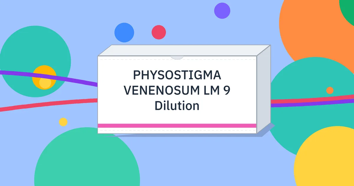 Symbolbild: Packung mit der Aufschrift PHYSOSTIGMA VENENOSUM LM 9 Dilution (PZN 13035299) – Verfügbarkeit und Bezug in Apotheken in Frankfurt am Main