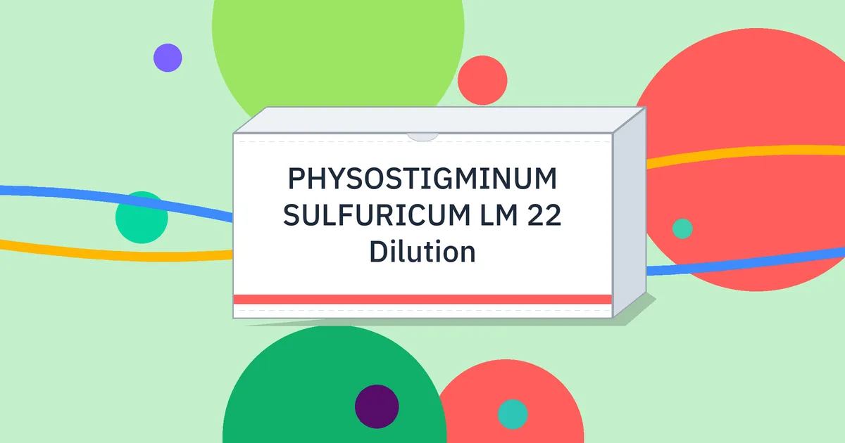 Symbolbild: Packung mit der Aufschrift PHYSOSTIGMINUM SULFURICUM LM 22 Dilution (PZN 13640304) – Verfügbarkeit und Bezug in Apotheken in Frankfurt am Main