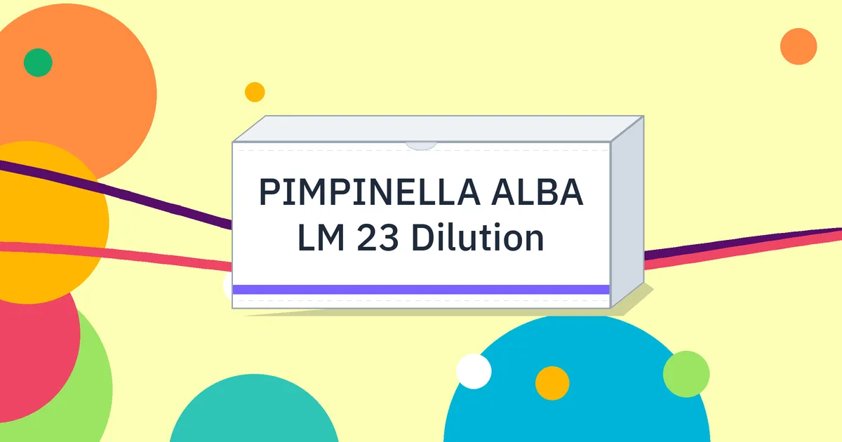 Symbolbild: Packung mit der Aufschrift PIMPINELLA ALBA LM 23 Dilution (PZN 13644012) – Verfügbarkeit und Bezug in Apotheken in Frankfurt am Main