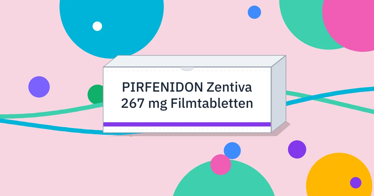 Symbolbild: Packung mit der Aufschrift PIRFENIDON Zentiva 267 mg Filmtabletten (PZN 20305546) – Verfügbarkeit und Bezug in Apotheken in Frankfurt am Main