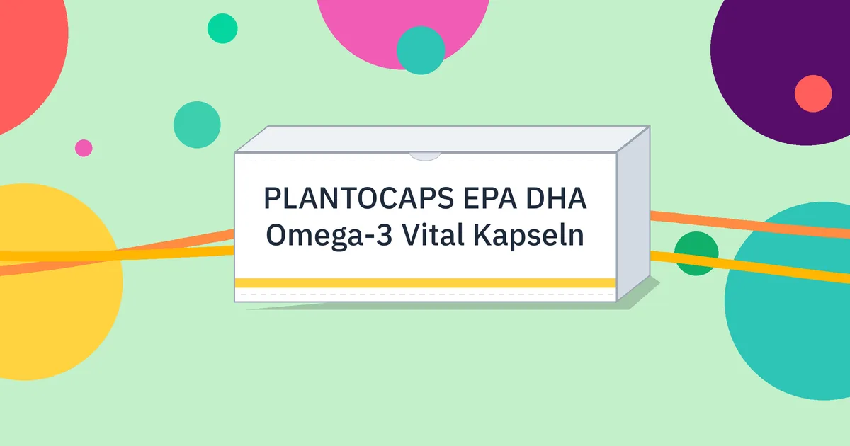 Symbolbild: Packung mit der Aufschrift PLANTOCAPS EPA DHA Omega-3 Vital Kapseln (PZN 20943726) – Verfügbarkeit und Bezug in Apotheken in Frankfurt am Main
