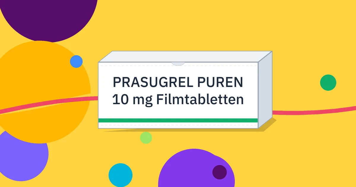 Symbolbild: Packung mit der Aufschrift PRASUGREL PUREN 10 mg Filmtabletten (PZN 15245256) – Verfügbarkeit und Bezug in Apotheken in Frankfurt am Main