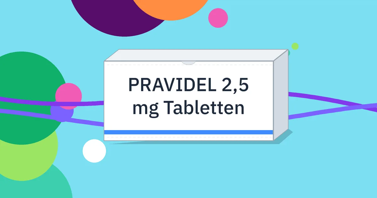 Symbolbild: Packung mit der Aufschrift PRAVIDEL 2,5 mg Tabletten (PZN 20346404) – Verfügbarkeit und Bezug in Apotheken in Frankfurt am Main
