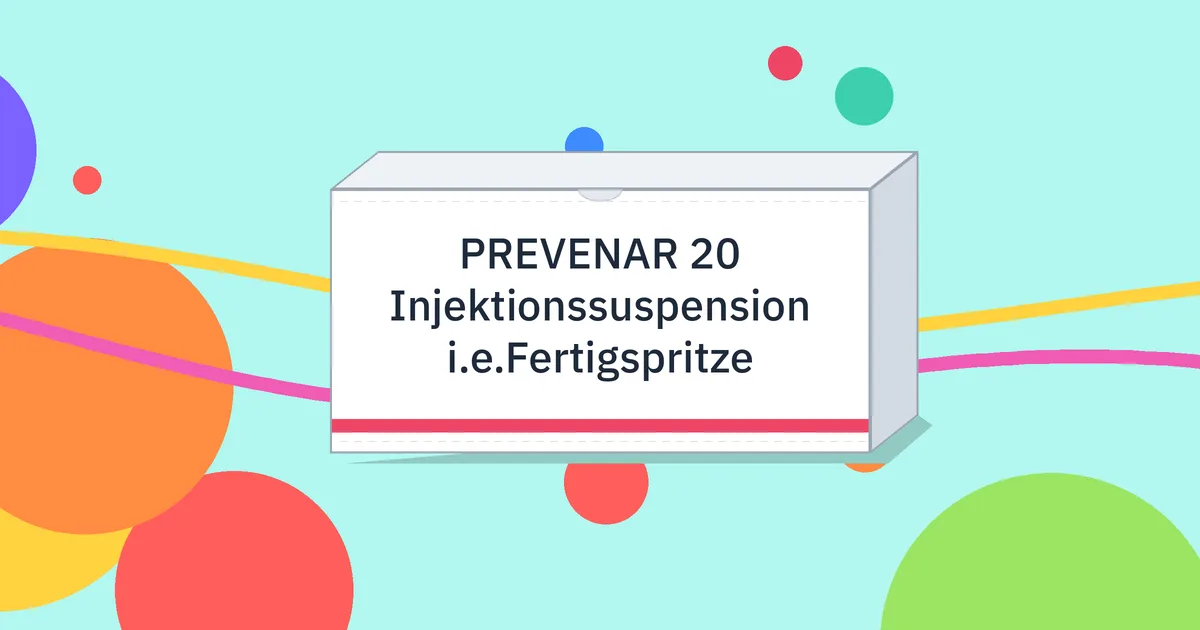 Symbolbild: Packung mit der Aufschrift PREVENAR 20 Injektionssuspension i.e.Fertigspritze (PZN 19430192) – Verfügbarkeit und Bezug in Apotheken in Frankfurt am Main