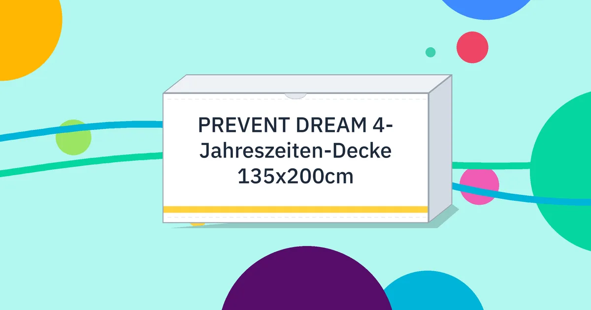 Symbolbild: Packung mit der Aufschrift PREVENT DREAM 4-Jahreszeiten-Decke 135x200cm (PZN 13423771) – Verfügbarkeit und Bezug in Apotheken in Frankfurt am Main