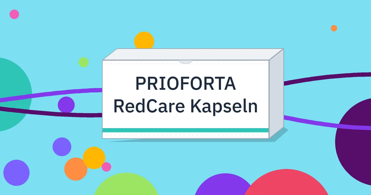 Symbolbild: Packung mit der Aufschrift PRIOFORTA RedCare Kapseln (PZN 17386127) – Verfügbarkeit und Bezug in Apotheken in Frankfurt am Main