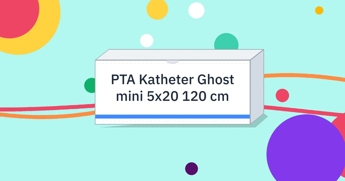 Symbolbild: Packung mit der Aufschrift PTA Katheter Ghost mini 5x20 120 cm (PZN 00142935) – Verfügbarkeit und Bezug in Apotheken in Frankfurt am Main