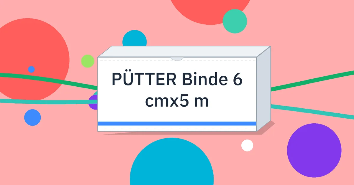 Symbolbild: Packung mit der Aufschrift PÜTTER Binde 6 cmx5 m (PZN 19637639) – Verfügbarkeit und Bezug in Apotheken in Frankfurt am Main