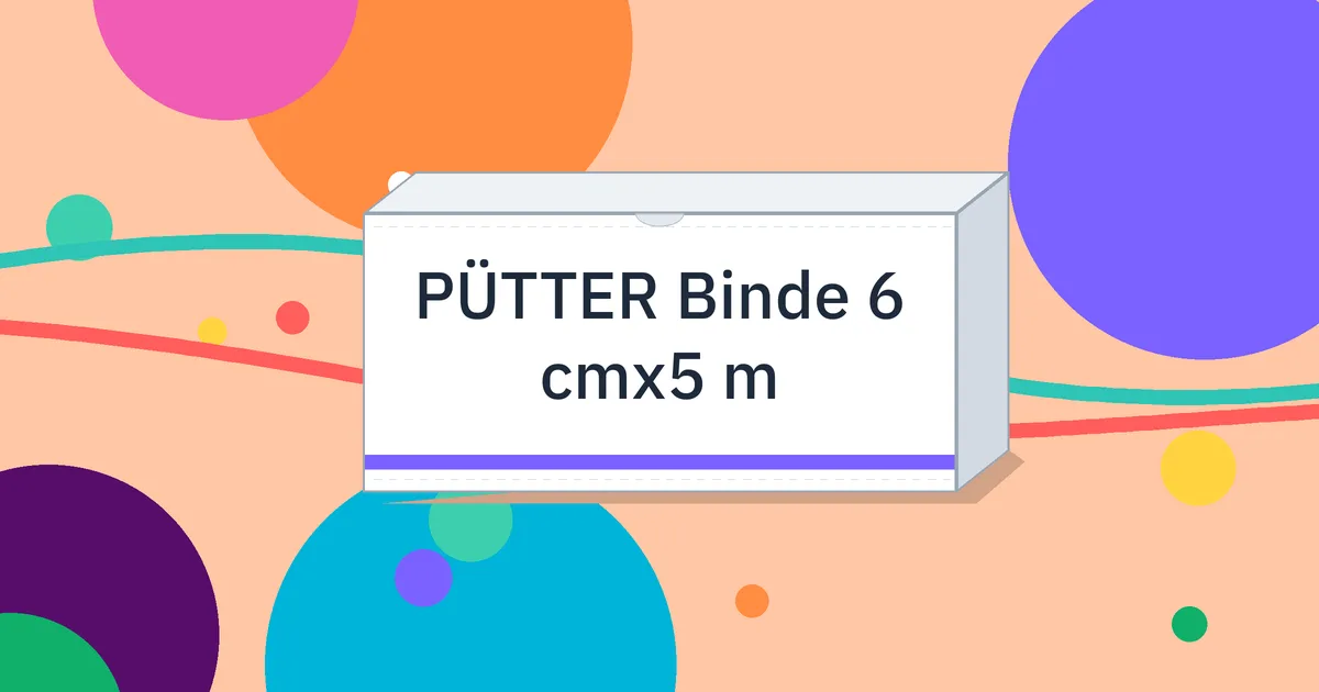Symbolbild: Packung mit der Aufschrift PÜTTER Binde 6 cmx5 m (PZN 20603657) – Verfügbarkeit und Bezug in Apotheken in Frankfurt am Main