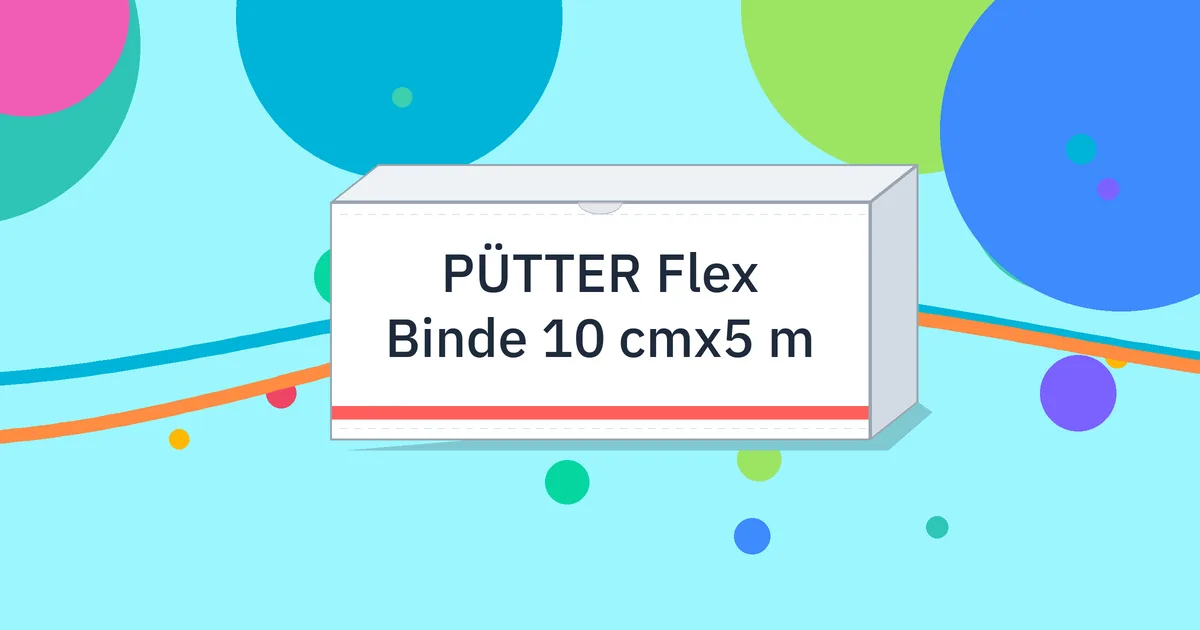 Symbolbild: Packung mit der Aufschrift PÜTTER Flex Binde 10 cmx5 m (PZN 20274219) – Verfügbarkeit und Bezug in Apotheken in Frankfurt am Main