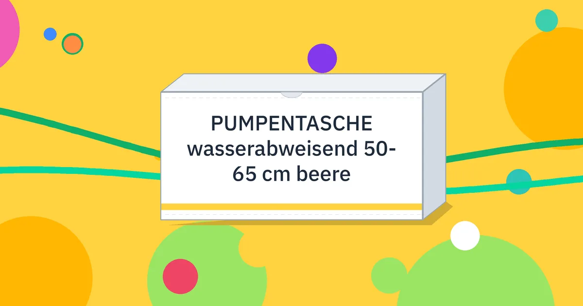Symbolbild: Packung mit der Aufschrift PUMPENTASCHE wasserabweisend 50-65 cm beere (PZN 13915534) – Verfügbarkeit und Bezug in Apotheken in Frankfurt am Main