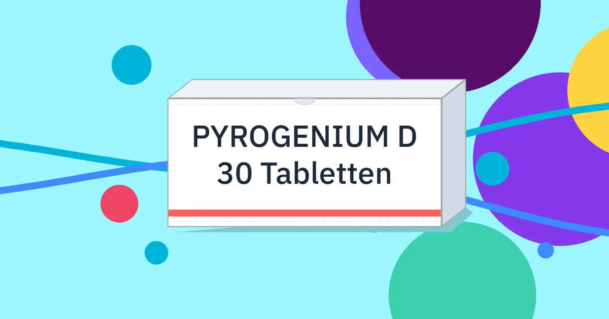 Symbolbild: Packung mit der Aufschrift PYROGENIUM D 30 Tabletten (PZN 02635286) – Verfügbarkeit und Bezug in Apotheken in Frankfurt am Main