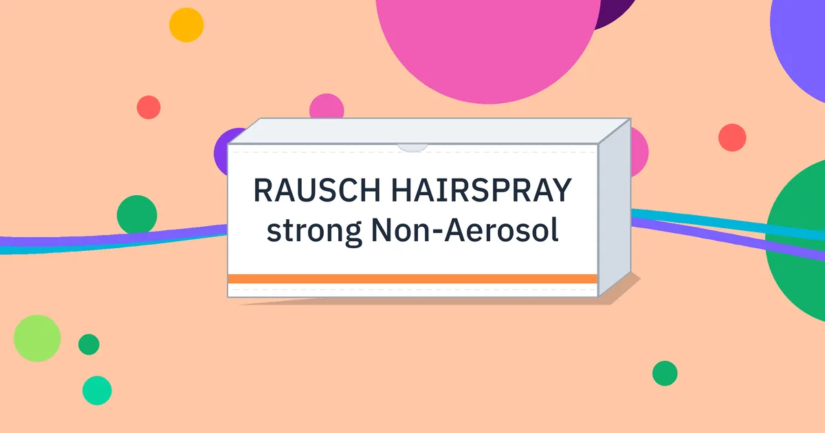 Symbolbild: Packung mit der Aufschrift RAUSCH HAIRSPRAY strong Non-Aerosol (PZN 12473086) – Verfügbarkeit und Bezug in Apotheken in Frankfurt am Main