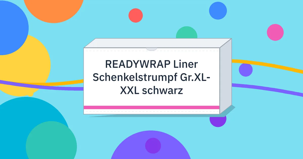 Symbolbild: Packung mit der Aufschrift READYWRAP Liner Schenkelstrumpf Gr.XL-XXL schwarz (PZN 18017685) – Verfügbarkeit und Bezug in Apotheken in Frankfurt am Main