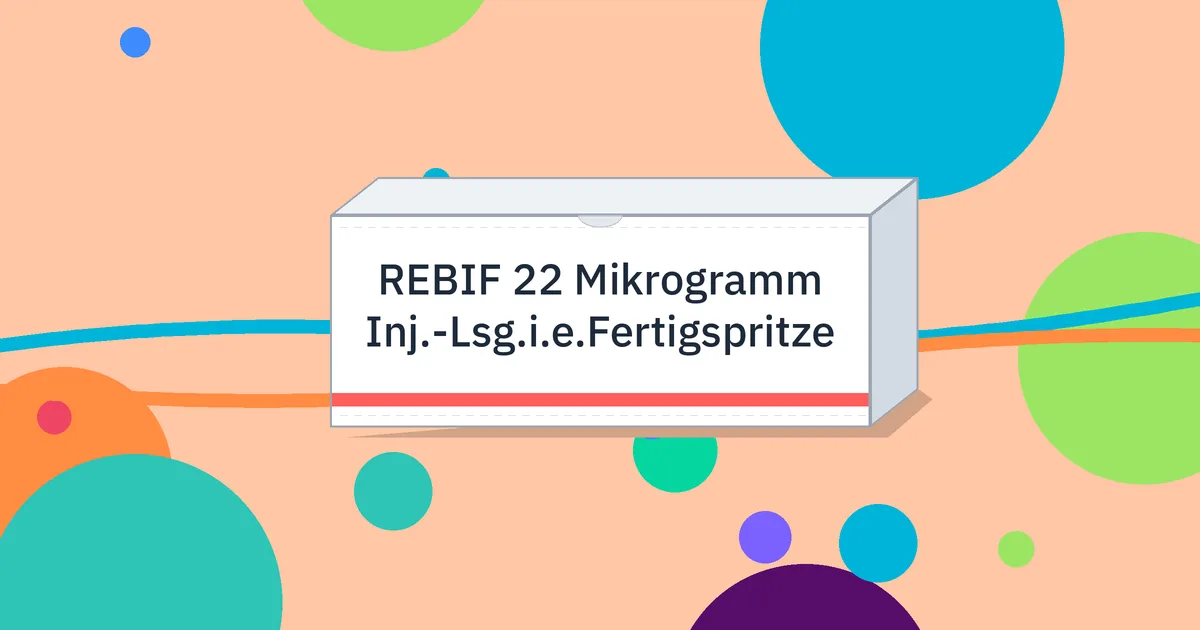 Symbolbild: Packung mit der Aufschrift REBIF 22 Mikrogramm Inj.-Lsg.i.e.Fertigspritze (PZN 08914604) – Verfügbarkeit und Bezug in Apotheken in Frankfurt am Main