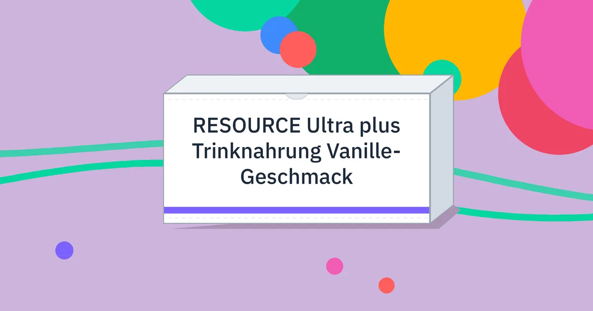 Symbolbild: Packung mit der Aufschrift RESOURCE Ultra plus Trinknahrung Vanille-Geschmack (PZN 20401652) – Verfügbarkeit und Bezug in Apotheken in Frankfurt am Main