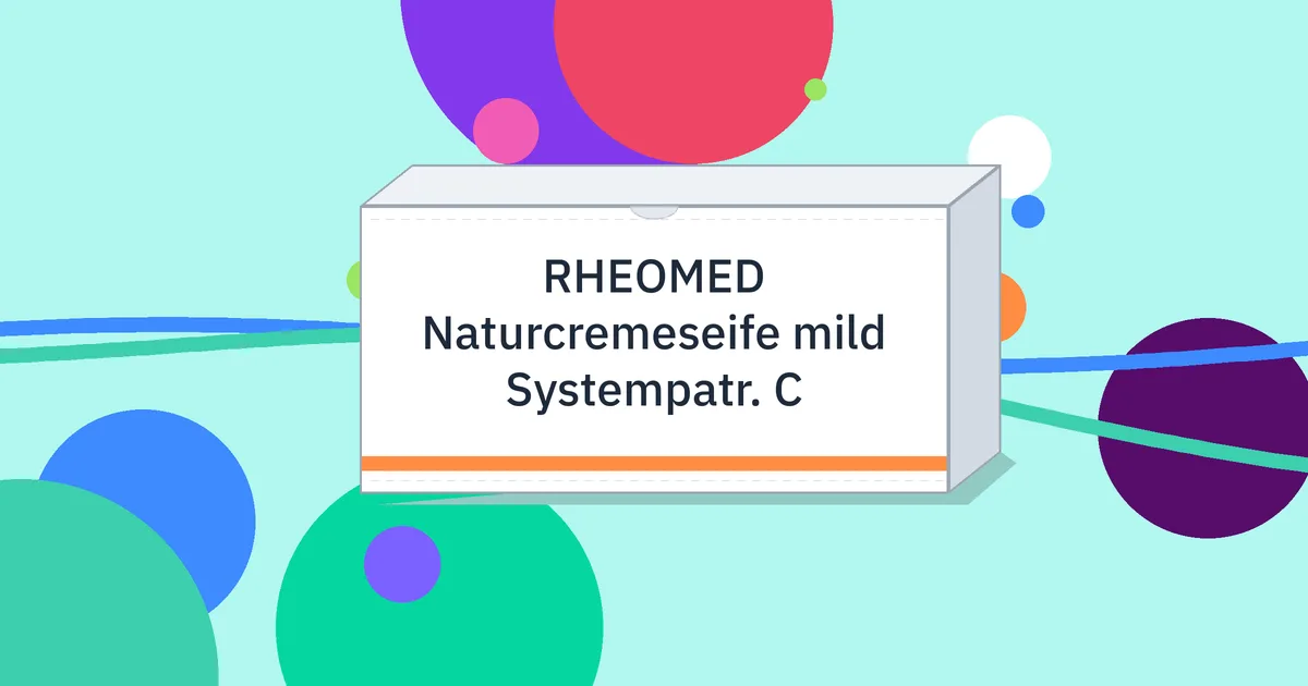 Symbolbild: Packung mit der Aufschrift RHEOMED Naturcremeseife mild Systempatr. C (PZN 01030227) – Verfügbarkeit und Bezug in Apotheken in Frankfurt am Main