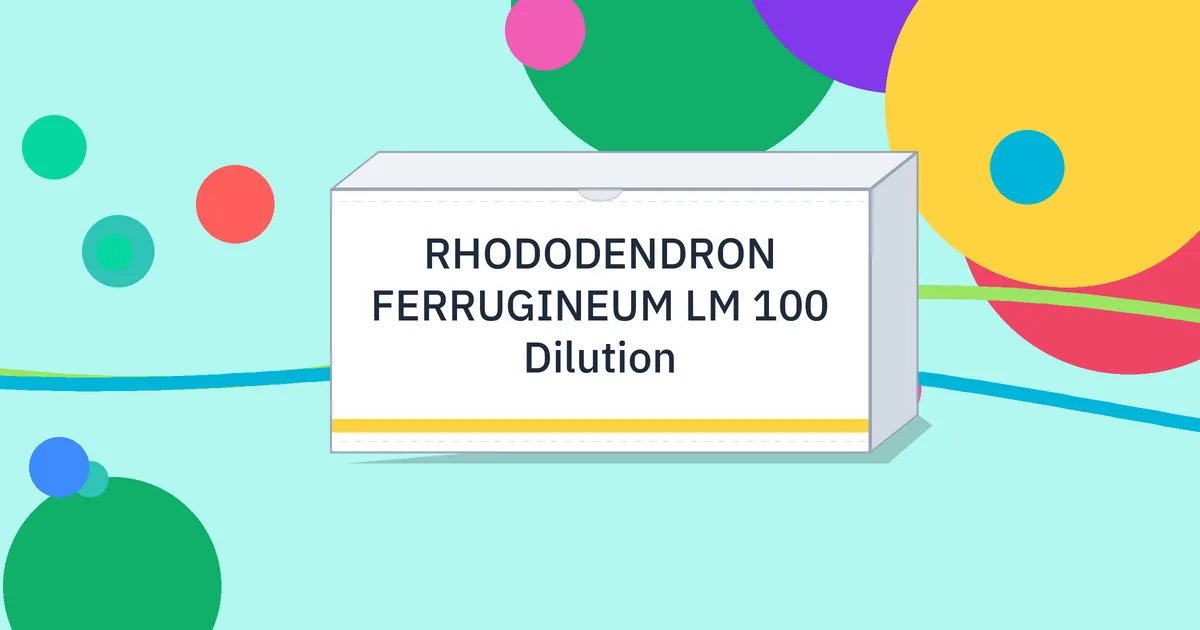 Symbolbild: Packung mit der Aufschrift RHODODENDRON FERRUGINEUM LM 100 Dilution (PZN 13051602) – Verfügbarkeit und Bezug in Apotheken in Frankfurt am Main