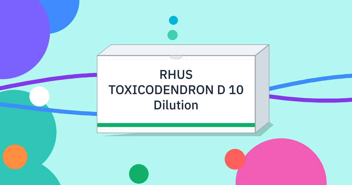 Symbolbild: Packung mit der Aufschrift RHUS TOXICODENDRON D 10 Dilution (PZN 02889035) – Verfügbarkeit und Bezug in Apotheken in Frankfurt am Main