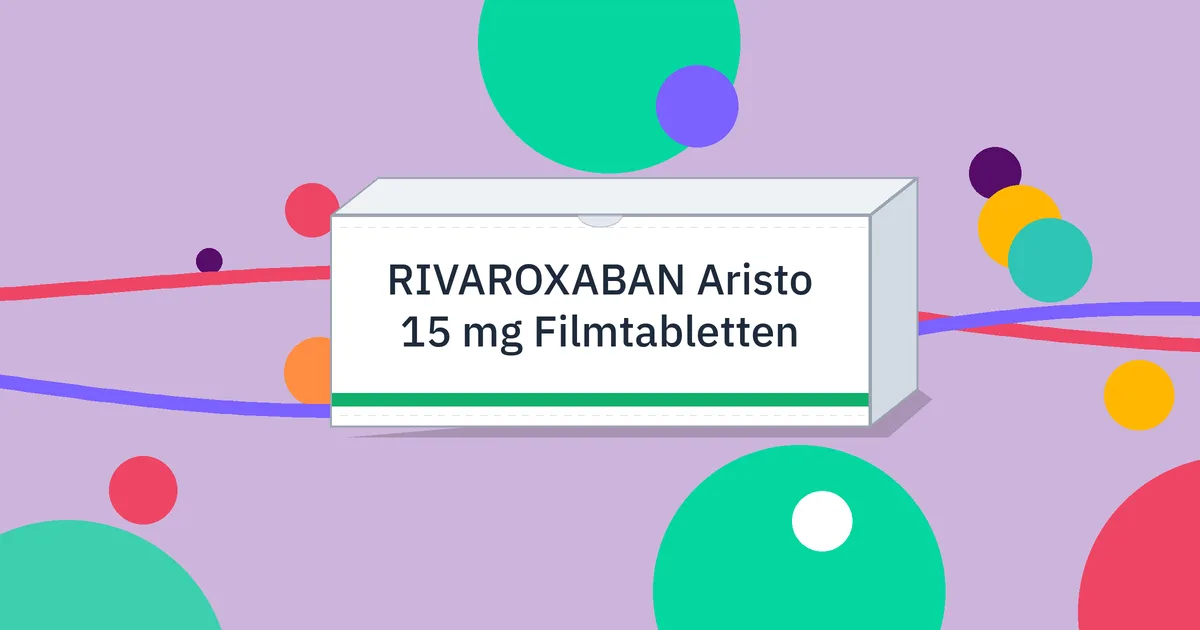 Symbolbild: Packung mit der Aufschrift RIVAROXABAN Aristo 15 mg Filmtabletten (PZN 19159542) – Verfügbarkeit und Bezug in Apotheken in Frankfurt am Main