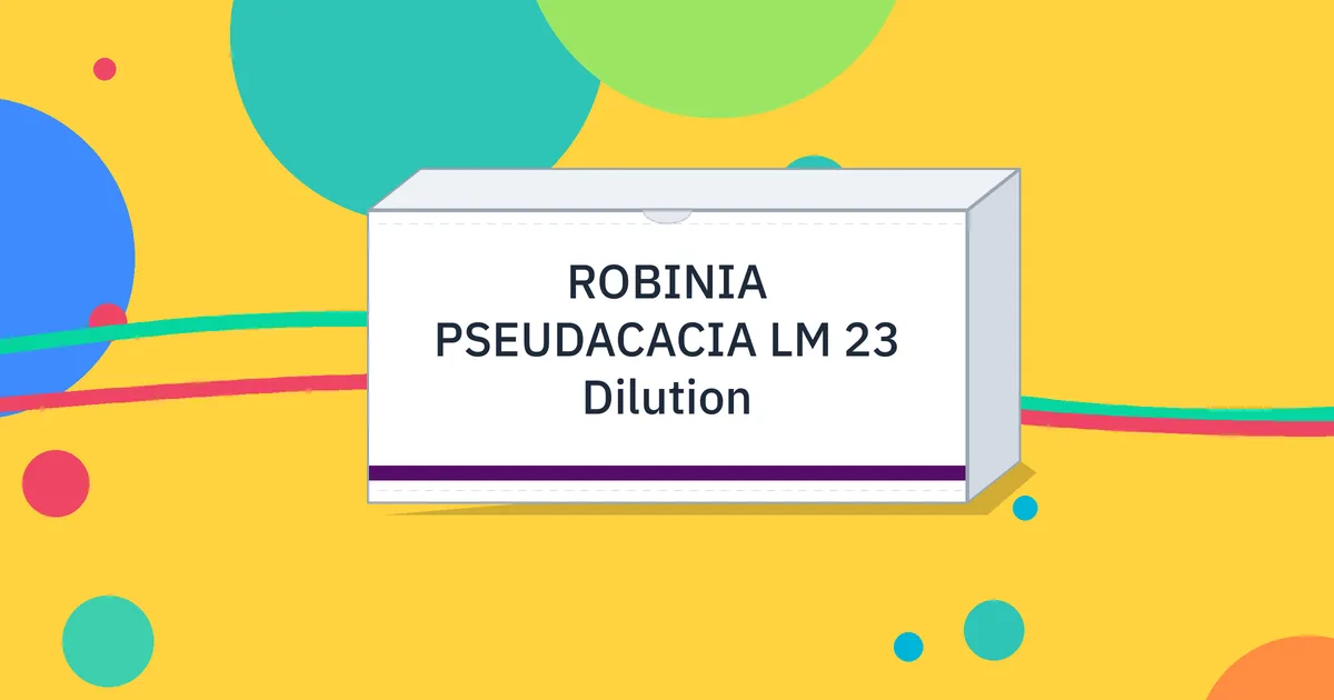 Symbolbild: Packung mit der Aufschrift ROBINIA PSEUDACACIA LM 23 Dilution (PZN 13055020) – Verfügbarkeit und Bezug in Apotheken in Frankfurt am Main