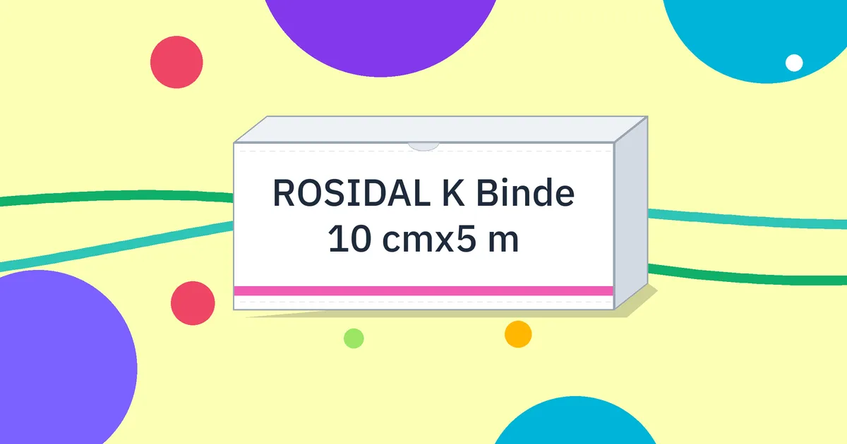 Symbolbild: Packung mit der Aufschrift ROSIDAL K Binde 10 cmx5 m (PZN 12586287) – Verfügbarkeit und Bezug in Apotheken in Frankfurt am Main