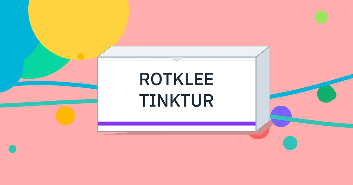 Symbolbild: Packung mit der Aufschrift ROTKLEE TINKTUR (PZN 17187474) – Verfügbarkeit und Bezug in Apotheken in Frankfurt am Main