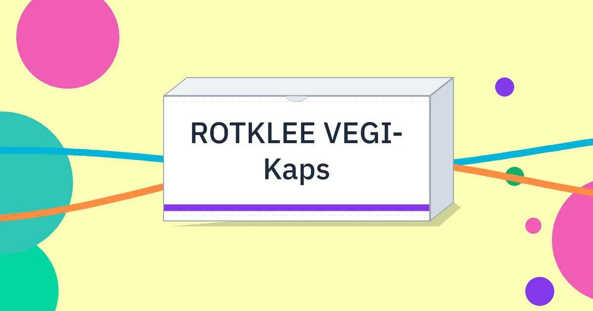 Symbolbild: Packung mit der Aufschrift ROTKLEE VEGI-Kaps (PZN 13899120) – Verfügbarkeit und Bezug in Apotheken in Frankfurt am Main