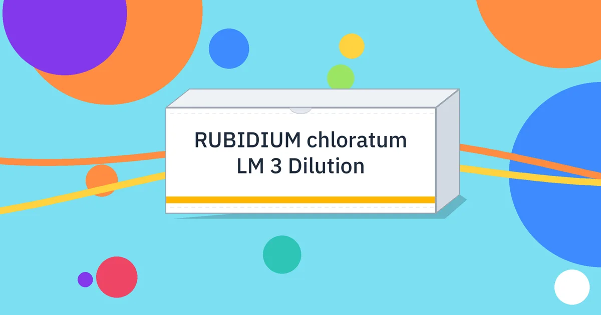 Symbolbild: Packung mit der Aufschrift RUBIDIUM chloratum LM 3 Dilution (PZN 13171720) – Verfügbarkeit und Bezug in Apotheken in Frankfurt am Main