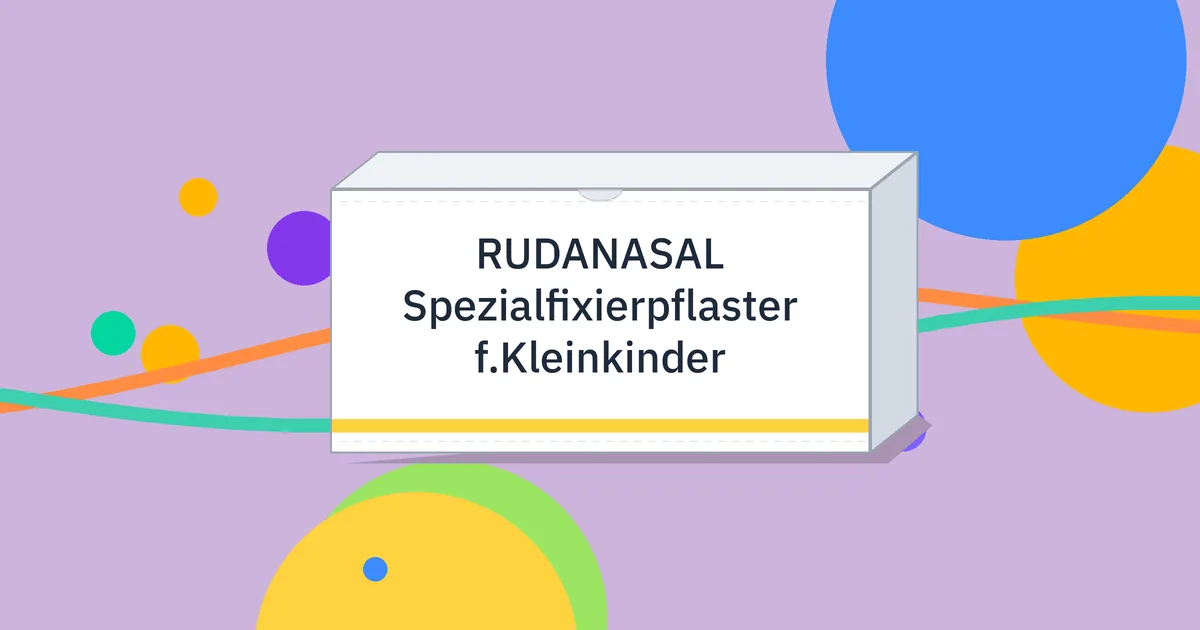 Symbolbild: Packung mit der Aufschrift RUDANASAL Spezialfixierpflaster f.Kleinkinder (PZN 18397535) – Verfügbarkeit und Bezug in Apotheken in Frankfurt am Main