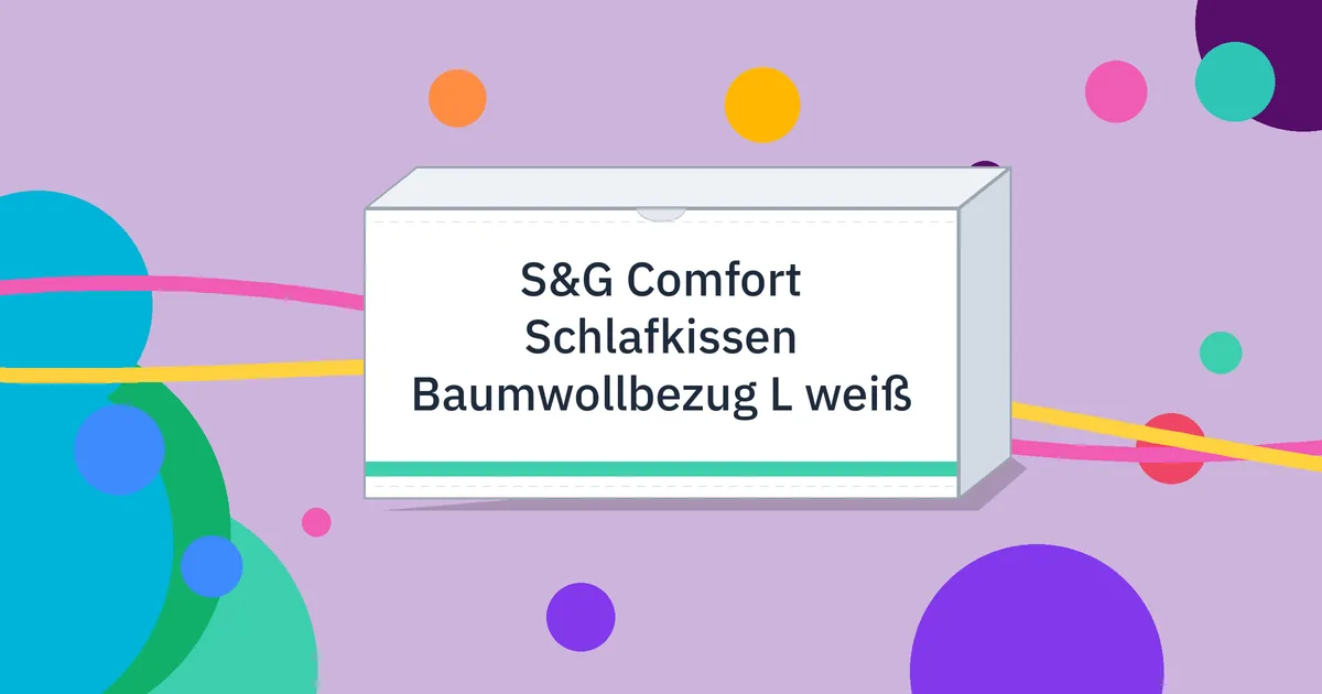 Symbolbild: Packung mit der Aufschrift S&G Comfort Schlafkissen Baumwollbezug L weiß (PZN 03737089) – Verfügbarkeit und Bezug in Apotheken in Frankfurt am Main