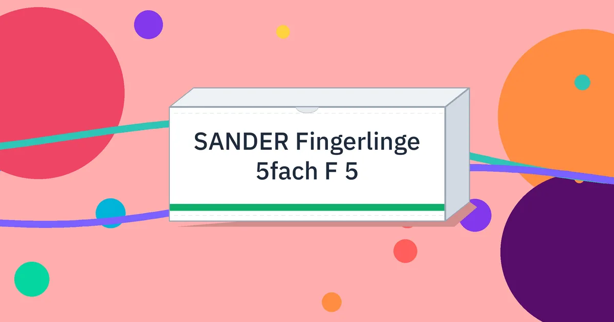 Symbolbild: Packung mit der Aufschrift SANDER Fingerlinge 5fach F 5 (PZN 00901401) – Verfügbarkeit und Bezug in Apotheken in Frankfurt am Main