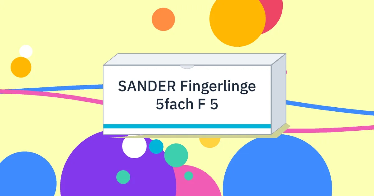 Symbolbild: Packung mit der Aufschrift SANDER Fingerlinge 5fach F 5 (PZN 00901418) – Verfügbarkeit und Bezug in Apotheken in Frankfurt am Main