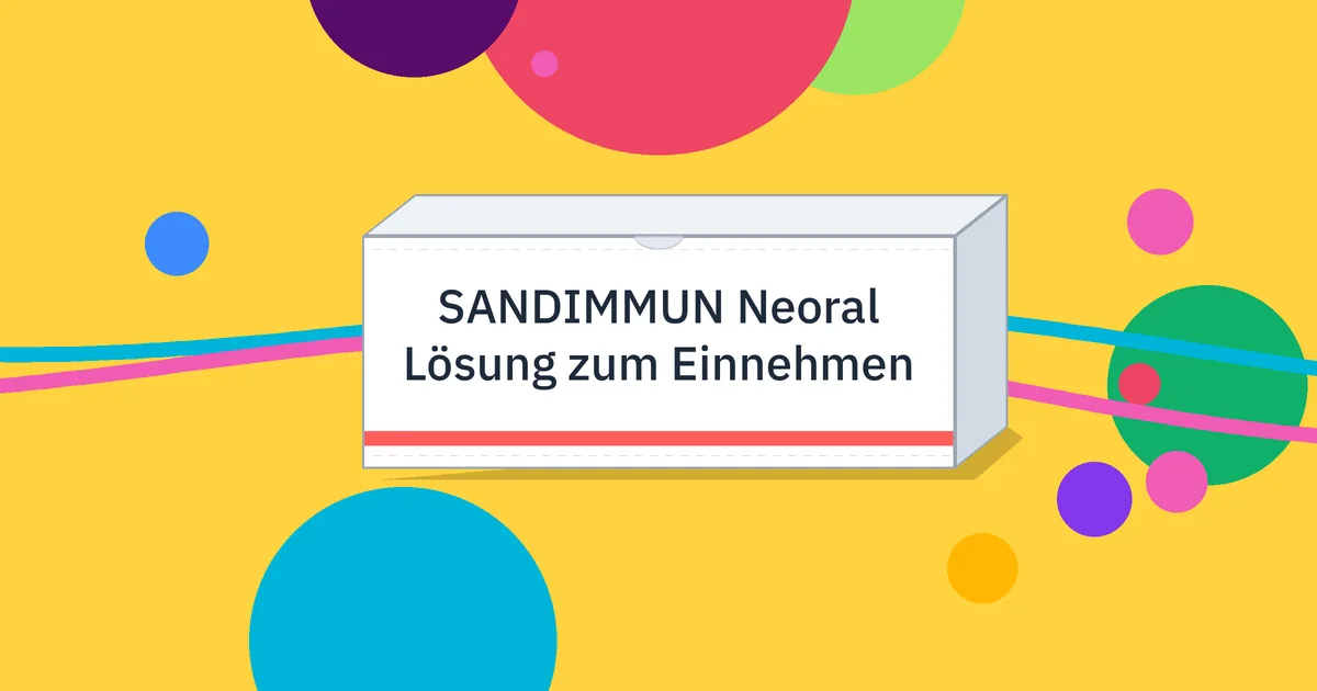 Symbolbild: Packung mit der Aufschrift SANDIMMUN Neoral Lösung zum Einnehmen (PZN 08760064) – Verfügbarkeit und Bezug in Apotheken in Frankfurt am Main
