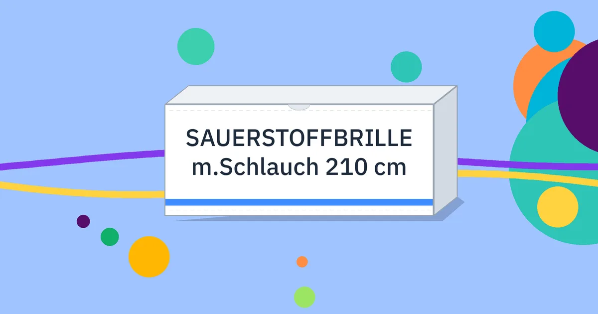 Symbolbild: Packung mit der Aufschrift SAUERSTOFFBRILLE m.Schlauch 210 cm (PZN 04131294) – Verfügbarkeit und Bezug in Apotheken in Frankfurt am Main