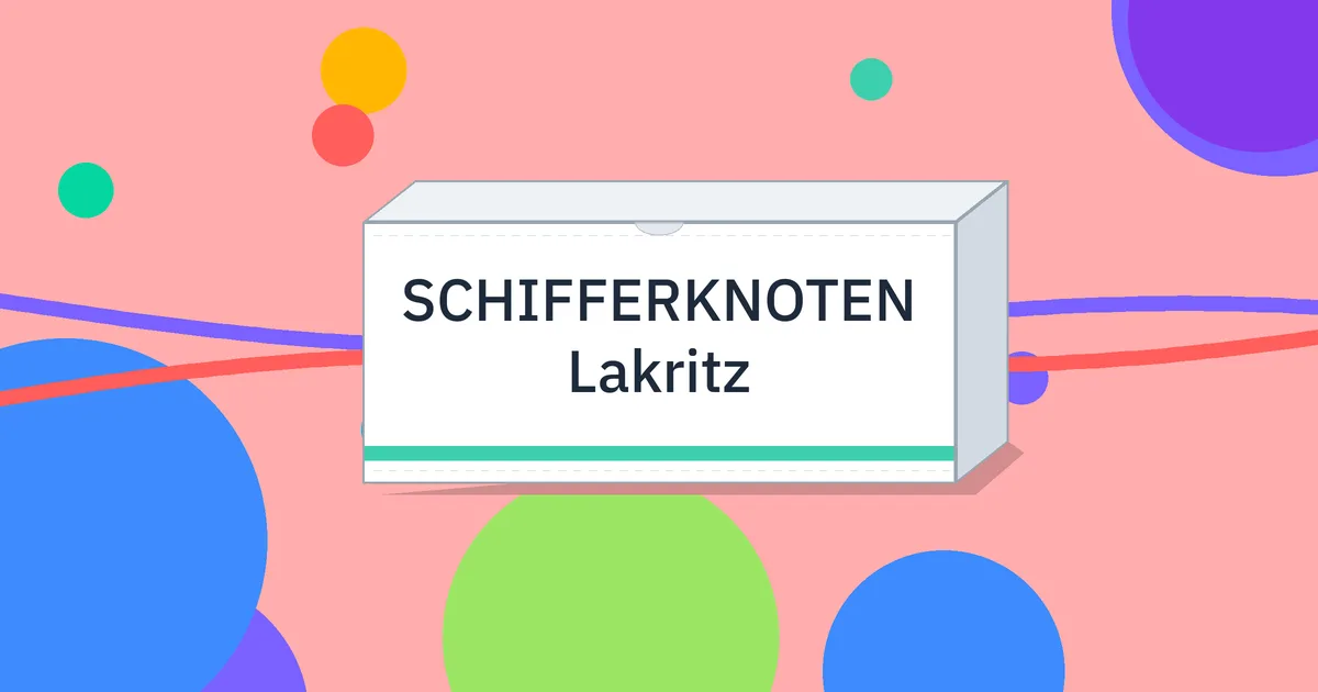 Symbolbild: Packung mit der Aufschrift SCHIFFERKNOTEN Lakritz (PZN 20029193) – Verfügbarkeit und Bezug in Apotheken in Frankfurt am Main