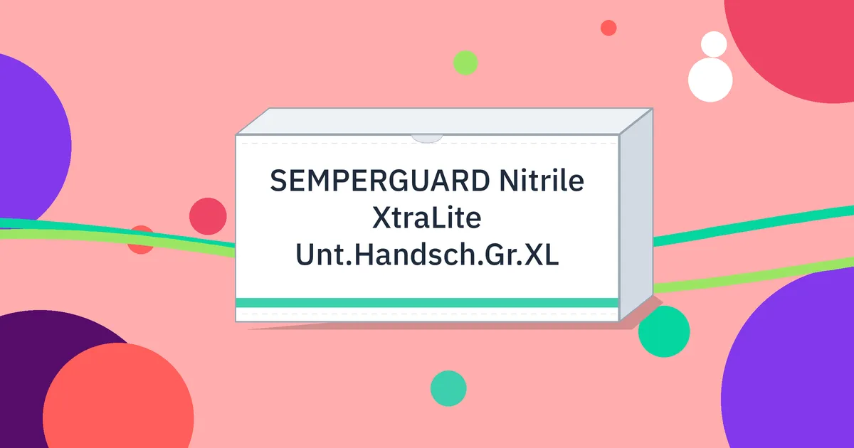 Symbolbild: Packung mit der Aufschrift SEMPERGUARD Nitrile XtraLite Unt.Handsch.Gr.XL (PZN 11171213) – Verfügbarkeit und Bezug in Apotheken in Frankfurt am Main