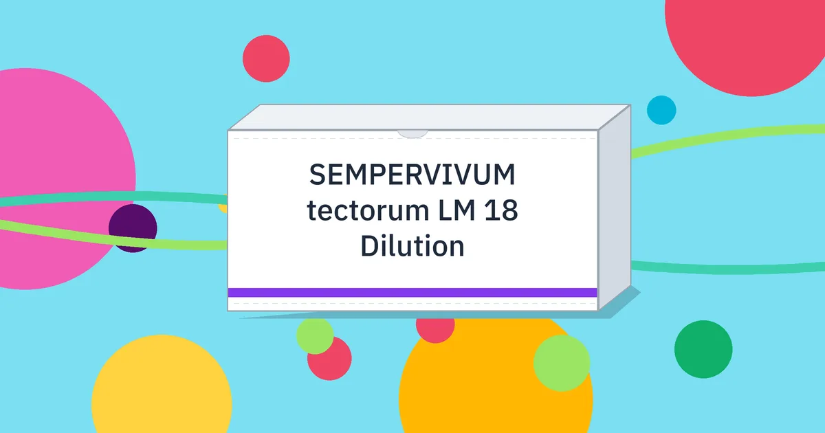 Symbolbild: Packung mit der Aufschrift SEMPERVIVUM tectorum LM 18 Dilution (PZN 13186271) – Verfügbarkeit und Bezug in Apotheken in Frankfurt am Main