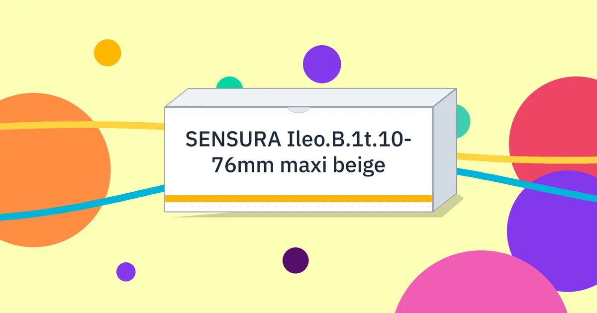Symbolbild: Packung mit der Aufschrift SENSURA Ileo.B.1t.10-76mm maxi beige (PZN 03030007) – Verfügbarkeit und Bezug in Apotheken in Frankfurt am Main