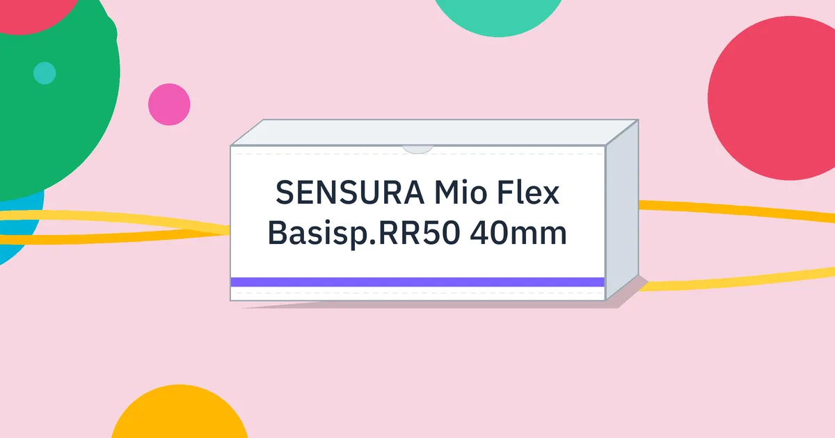 Symbolbild: Packung mit der Aufschrift SENSURA Mio Flex Basisp.RR50 40mm (PZN 10202710) – Verfügbarkeit und Bezug in Apotheken in Frankfurt am Main