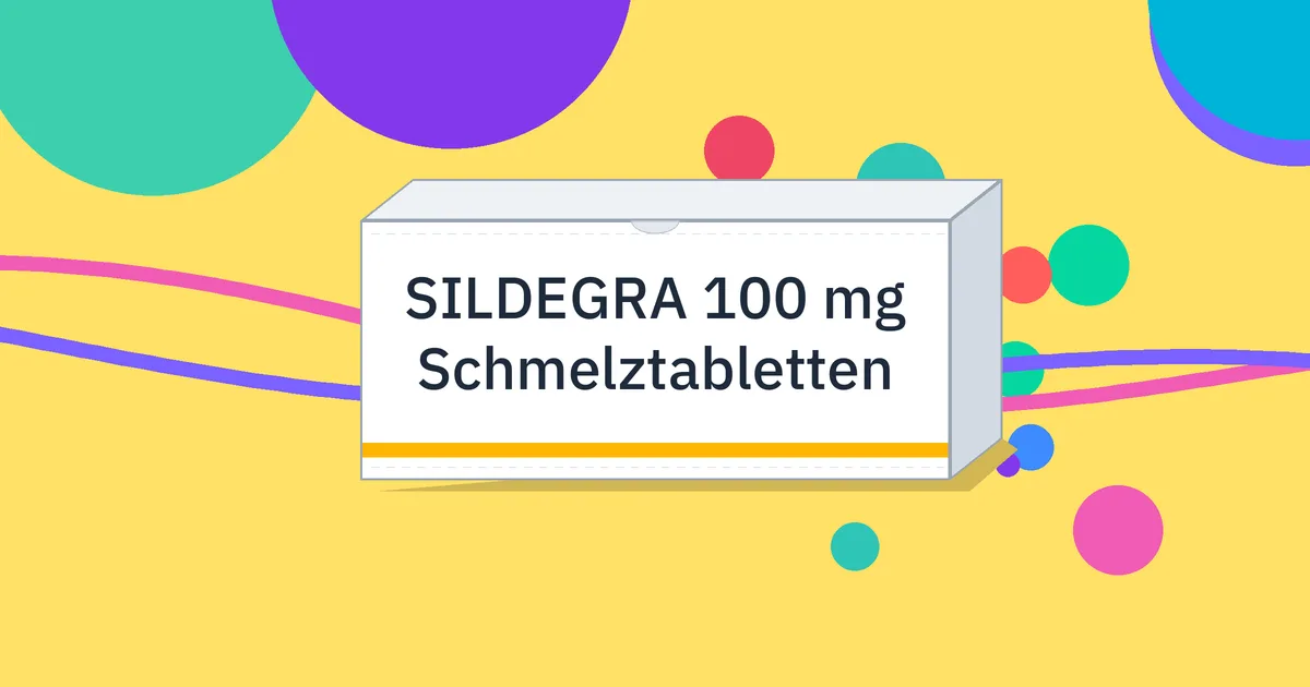 Symbolbild: Packung mit der Aufschrift SILDEGRA 100 mg Schmelztabletten (PZN 07024825) – Verfügbarkeit und Bezug in Apotheken in Frankfurt am Main