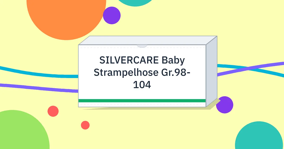 Symbolbild: Packung mit der Aufschrift SILVERCARE Baby Strampelhose Gr.98-104 (PZN 09270623) – Verfügbarkeit und Bezug in Apotheken in Frankfurt am Main