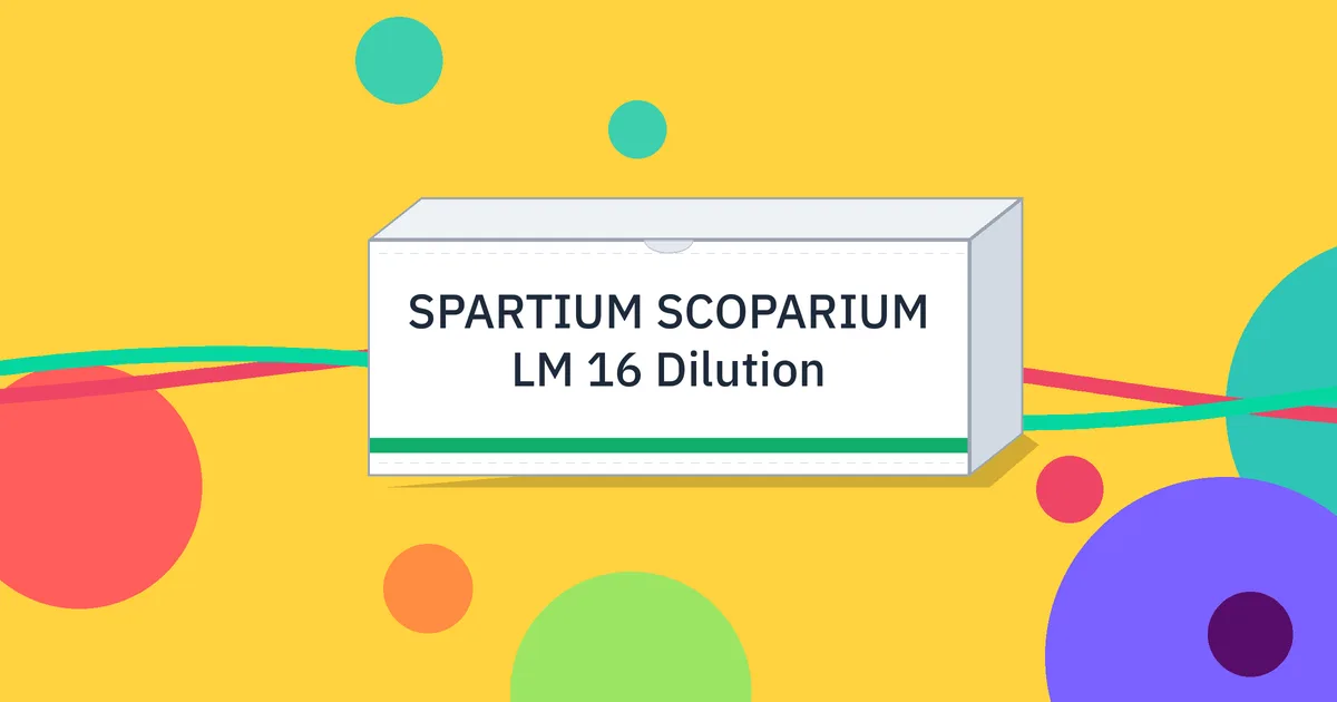 Symbolbild: Packung mit der Aufschrift SPARTIUM SCOPARIUM LM 16 Dilution (PZN 13194750) – Verfügbarkeit und Bezug in Apotheken in Frankfurt am Main