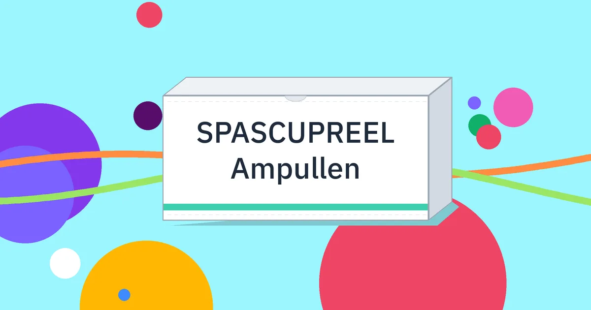Symbolbild: Packung mit der Aufschrift SPASCUPREEL Ampullen (PZN 00951221) – Verfügbarkeit und Bezug in Apotheken in Frankfurt am Main