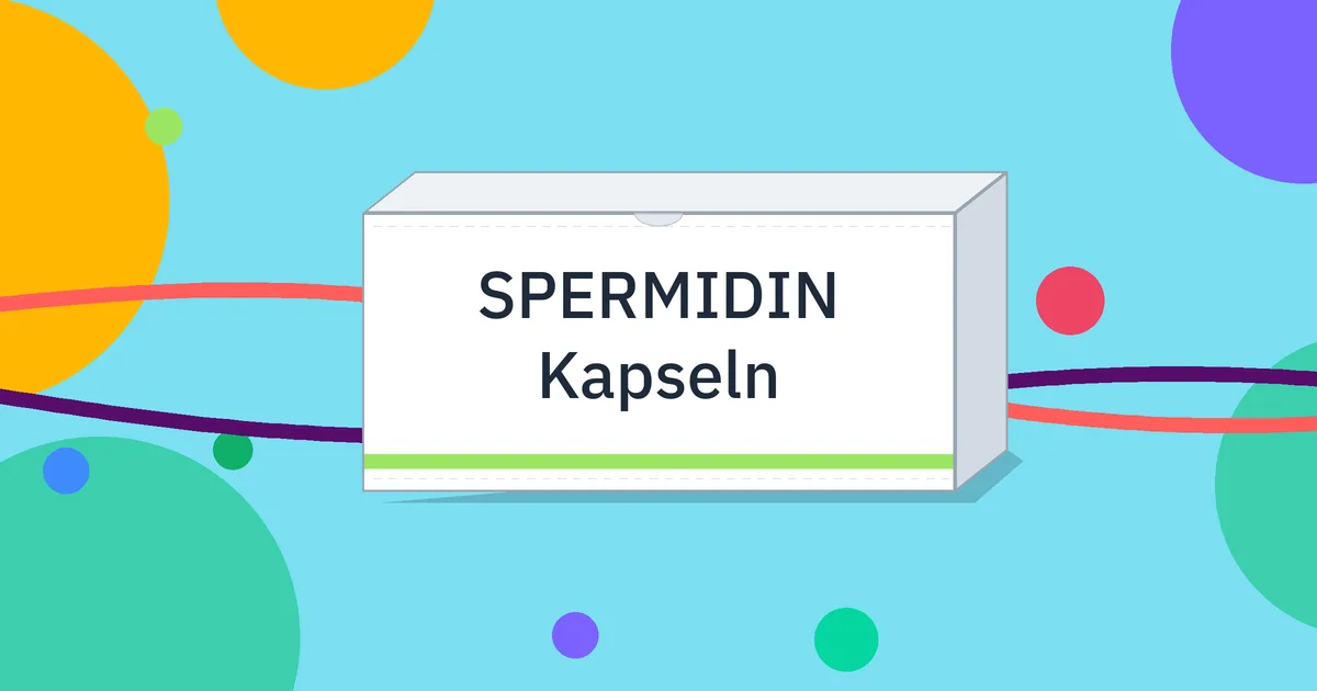 Symbolbild: Packung mit der Aufschrift SPERMIDIN Kapseln (PZN 18270639) – Verfügbarkeit und Bezug in Apotheken in Frankfurt am Main